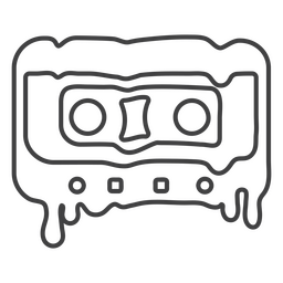 Black And White Illustration Of A Cassette With Dripping Liquid PNG ...