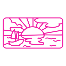 Pink Icon Of A Boat In The Ocean PNG & SVG Design For T-Shirts