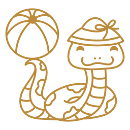 Gold Snake With A Ball PNG & SVG Design For T-Shirts