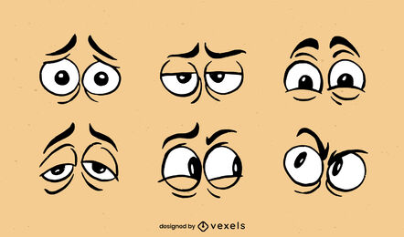 Eye Expression Design Set Vector Download