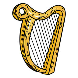 Gold Harp PNG & SVG Design For T-Shirts