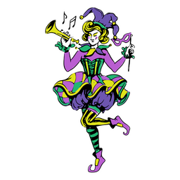 Jester Playing A Trumpet PNG & SVG Design For T-Shirts