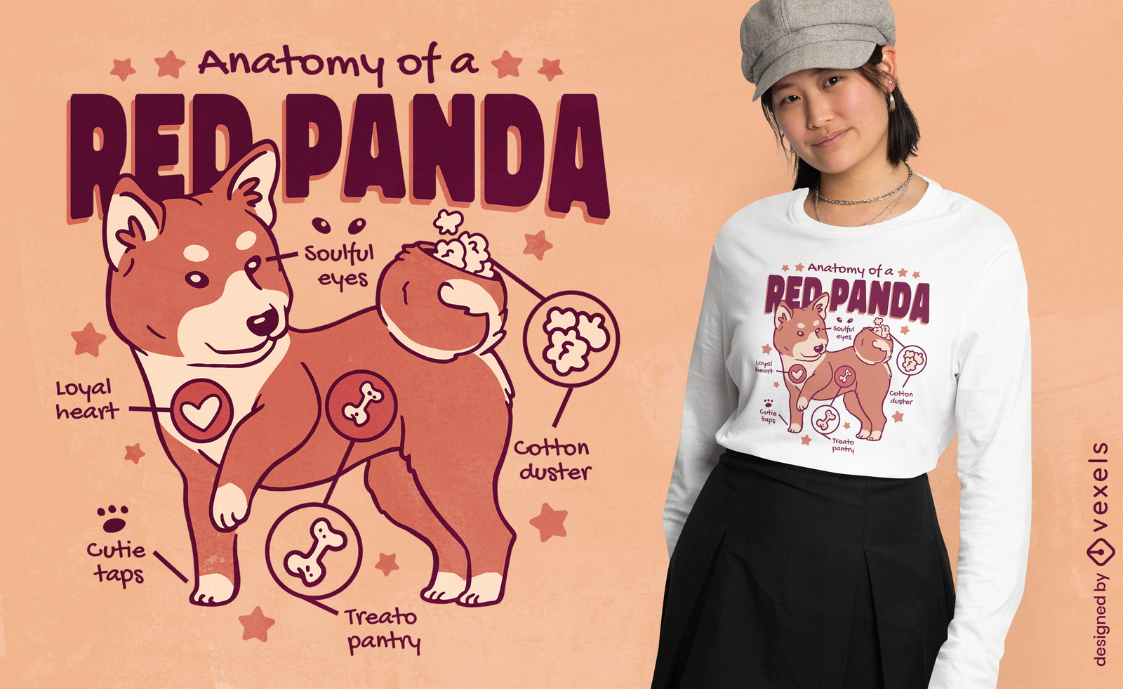 Red pandas T Shirt Vector Designs & More Merch