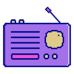 Purple Pixel Radio Icon PNG & SVG Design For T-Shirts