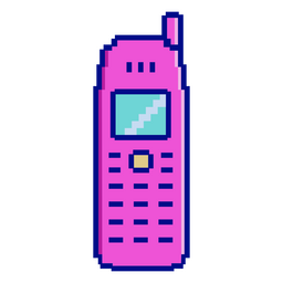Design PNG E SVG De Telefone Pixel Rosa Para Camisetas