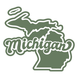 Michigan Retro Cut Out Usa States PNG & SVG Design For T-Shirts