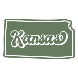 Kansas Retro Cut Out States Usa PNG & SVG Design For T-Shirts