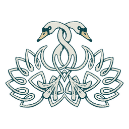 Two Swans In A Celtic Pattern PNG & SVG Design For T-Shirts