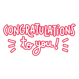 Congratulations To You In Red Lettering PNG & SVG Design For T-Shirts