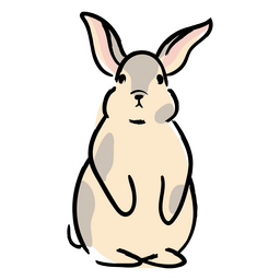 Cartoon Rabbit Sitting Down PNG & SVG Design For T-Shirts