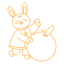 Bunny Holding An Apple PNG & SVG Design For T-Shirts