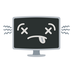 Computer Monitor With A Sad Face On It PNG & SVG Design For T-Shirts