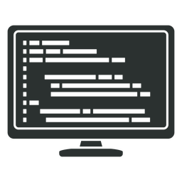 Icon Of A Computer Screen With A Code On It PNG & SVG Design For T-Shirts