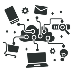 Diseño PNG Y SVG De Imagen En Blanco Y Negro De Iconos De Computación En La Nube Para Camisetas