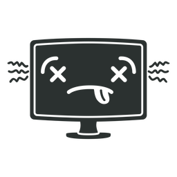 Computer Monitor With A Dead Face On It PNG & SVG Design For T-Shirts