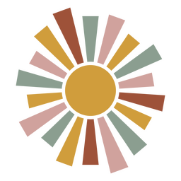Sun With Rays In A Circle PNG & SVG Design For T-Shirts