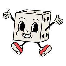 Cartoon Dice With A Smiley Face And Red Shoes PNG & SVG Design For T-Shirts