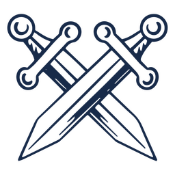 Two Crossed Swords Stroke PNG & SVG Design For T-Shirts