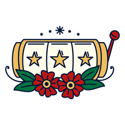 Slot Machine With Flowers And Stars PNG & SVG Design For T-Shirts