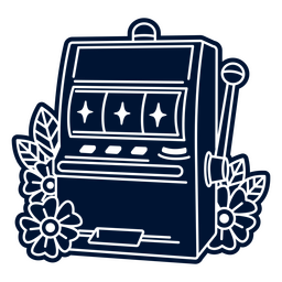 Slot Machine With Flowers On A Dark Background PNG & SVG Design For T ...