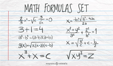 Math Formulas Set Vector Download