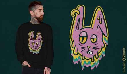 Trippy Melting Bunny T-shirt Design Vector Download