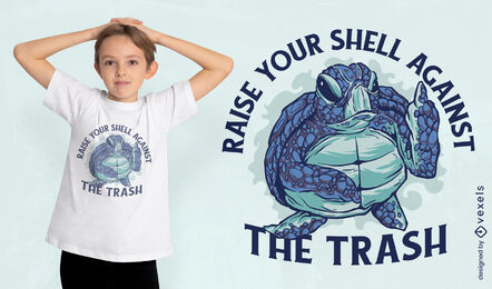 Middle Finger Turtle T-shirt Design Vector Download