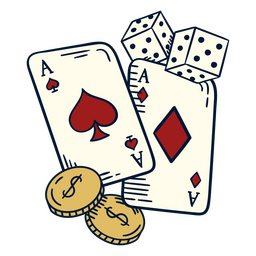 Set Of Playing Cards And Coins PNG & SVG Design For T-Shirts