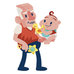 Old Man Holding A Baby PNG & SVG Design For T-Shirts