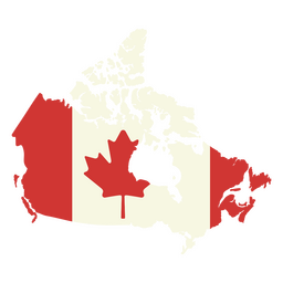 Map Of Canada With The Canadian Flag On It PNG & SVG Design For T-Shirts