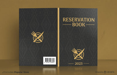 Restaurant Reseveration Golden Book Cover Design Vector Download