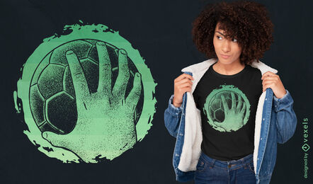 Hand And Ball Sport Green T-shirt Design Vector Download