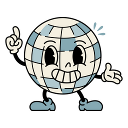 Cartoon Mirrorball With A Smiley Face And A Thumbs Up PNG & SVG Design ...