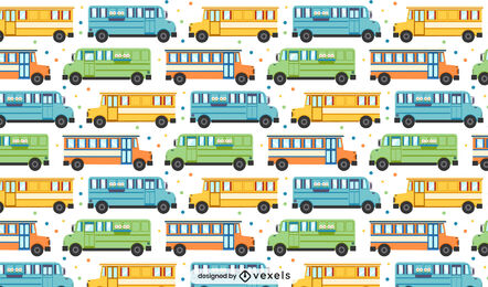 School Buses Pattern Design Vector Download
