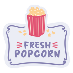 Fresh Popcorn Sticker PNG & SVG Design For T-Shirts