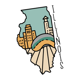 Illinois State Sticker PNG & SVG Design For T-Shirts