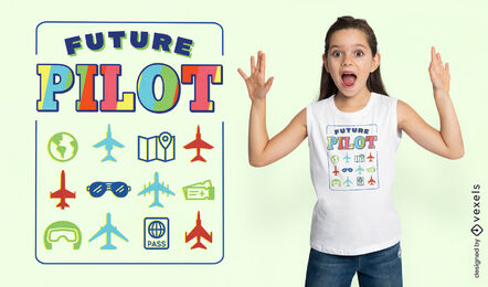Future Pilot T-shirt Design Vector Download