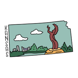The State Of Kansas Sticker PNG & SVG Design For T-Shirts