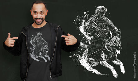 K9 Unit T-shirt Design PSD Editable Template