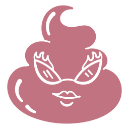 Diseño PNG Y SVG De Imagen De Una Caca Rosa Con Gafas. Para Camisetas