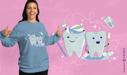 Healthy Teeth Brushing T-shirt Design Vector Download