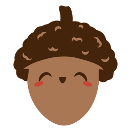 Cute Acorn Face With A Smile PNG & SVG Design For T-Shirts
