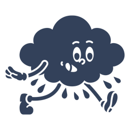 Cartoon Cloud Running PNG & SVG Design For T-Shirts