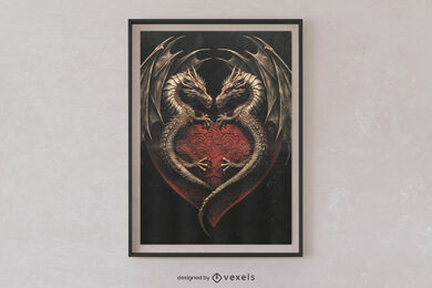 Dragon Heart Poster Design PSD Editable Template