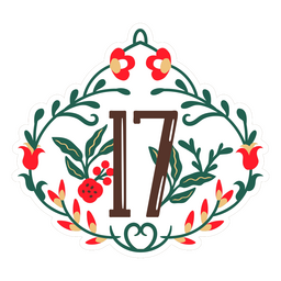 Sticker With The Number 17 In A Floral Design PNG & SVG Design For T-Shirts