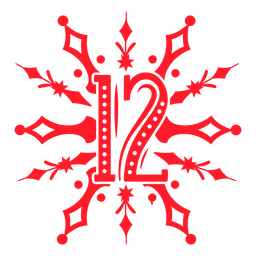 Red Snowflake With The Number 12 On It PNG & SVG Design For T-Shirts