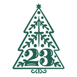 Green Christmas Tree With The Number 23 On It PNG & SVG Design For T-Shirts