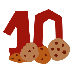 Die Zahl Zehn Mit Keksen PNG- Und SVG-Design Für T-Shirts