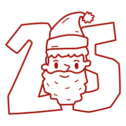 Santa Claus With The Number 25 On It PNG & SVG Design For T-Shirts