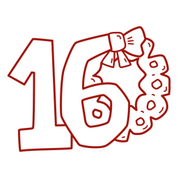 Black And White Image Of The Number 16 PNG & SVG Design For T-Shirts